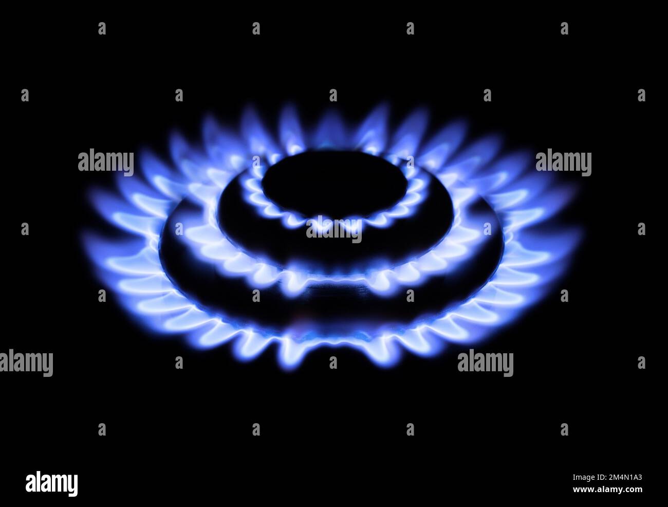 Gas burner, kitchen stove cooking flame close up shot Stock Photo - Alamy