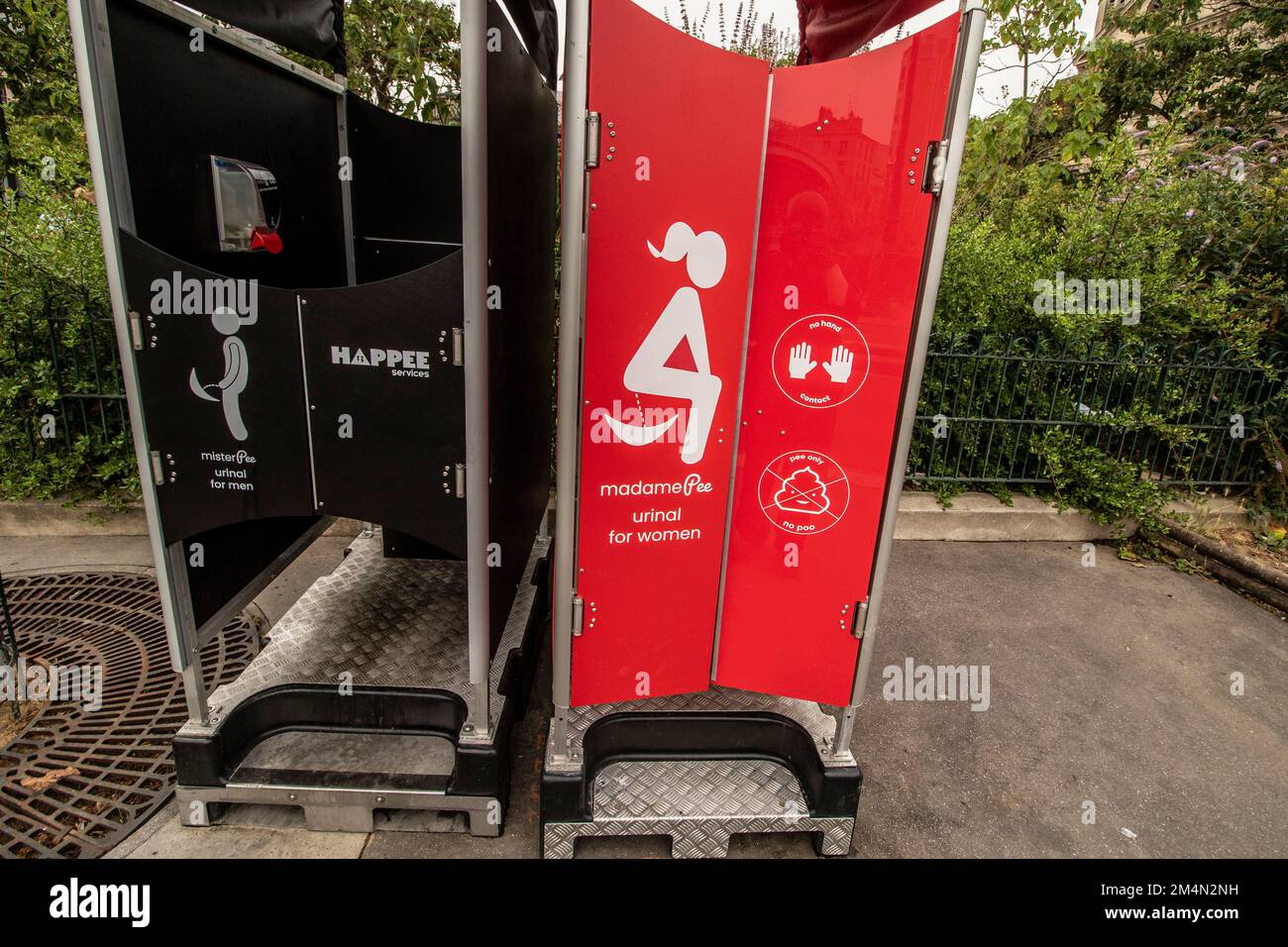 Found still life of colourful Paris outdoor Toilet on banks of the ...
