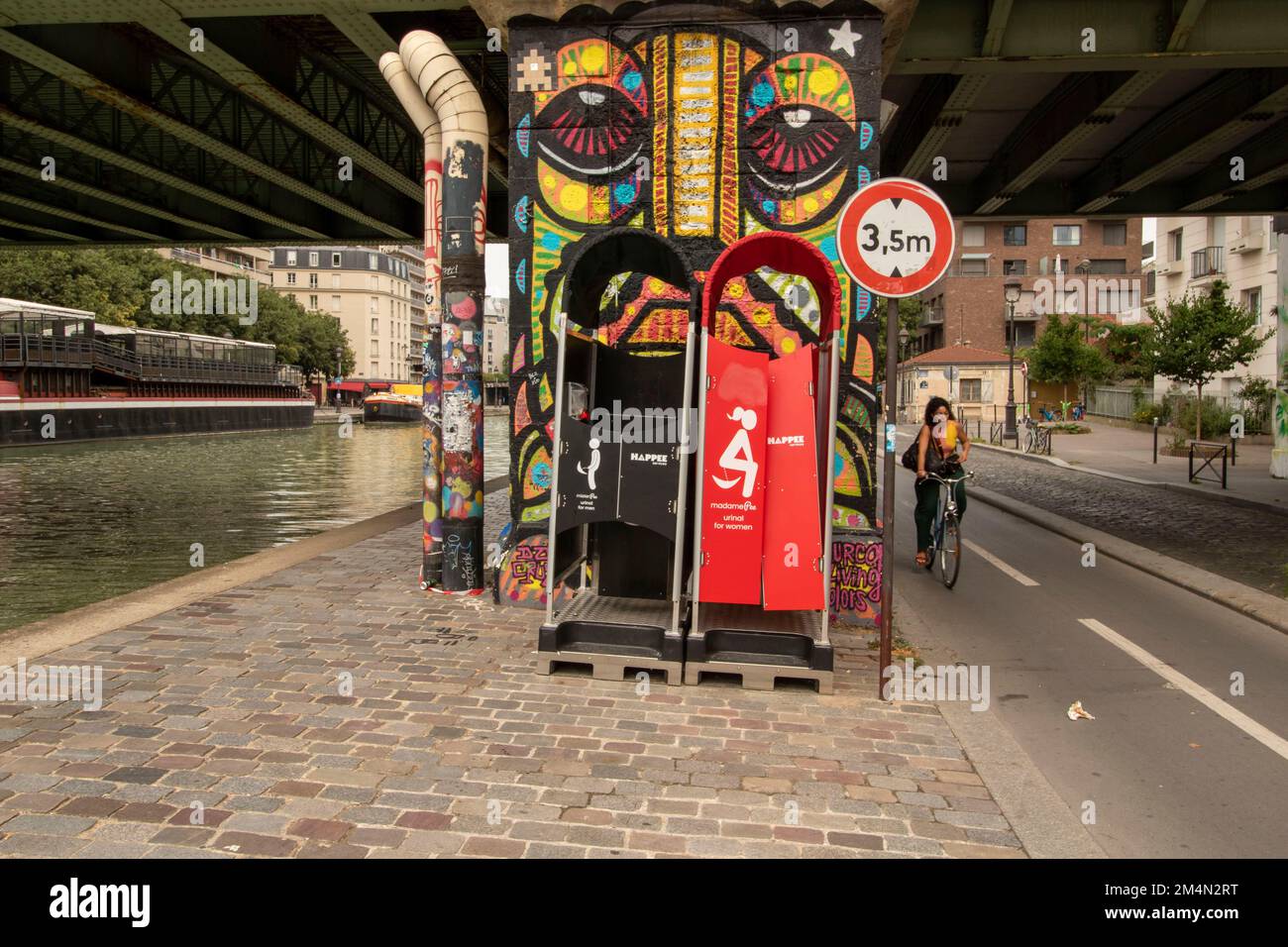 Found still life of colourful Paris outdoor Toilet on banks of the ...