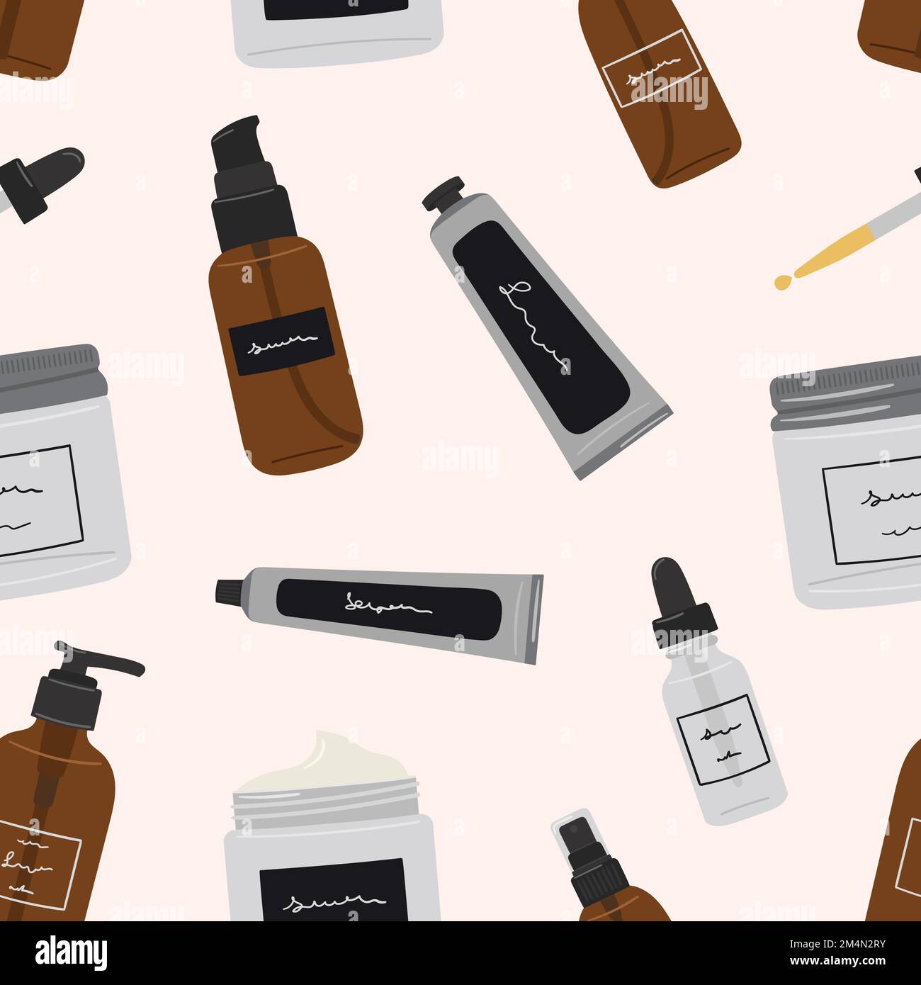 Cosmetics skincare lotion seamless Stock Vector Images - Alamy