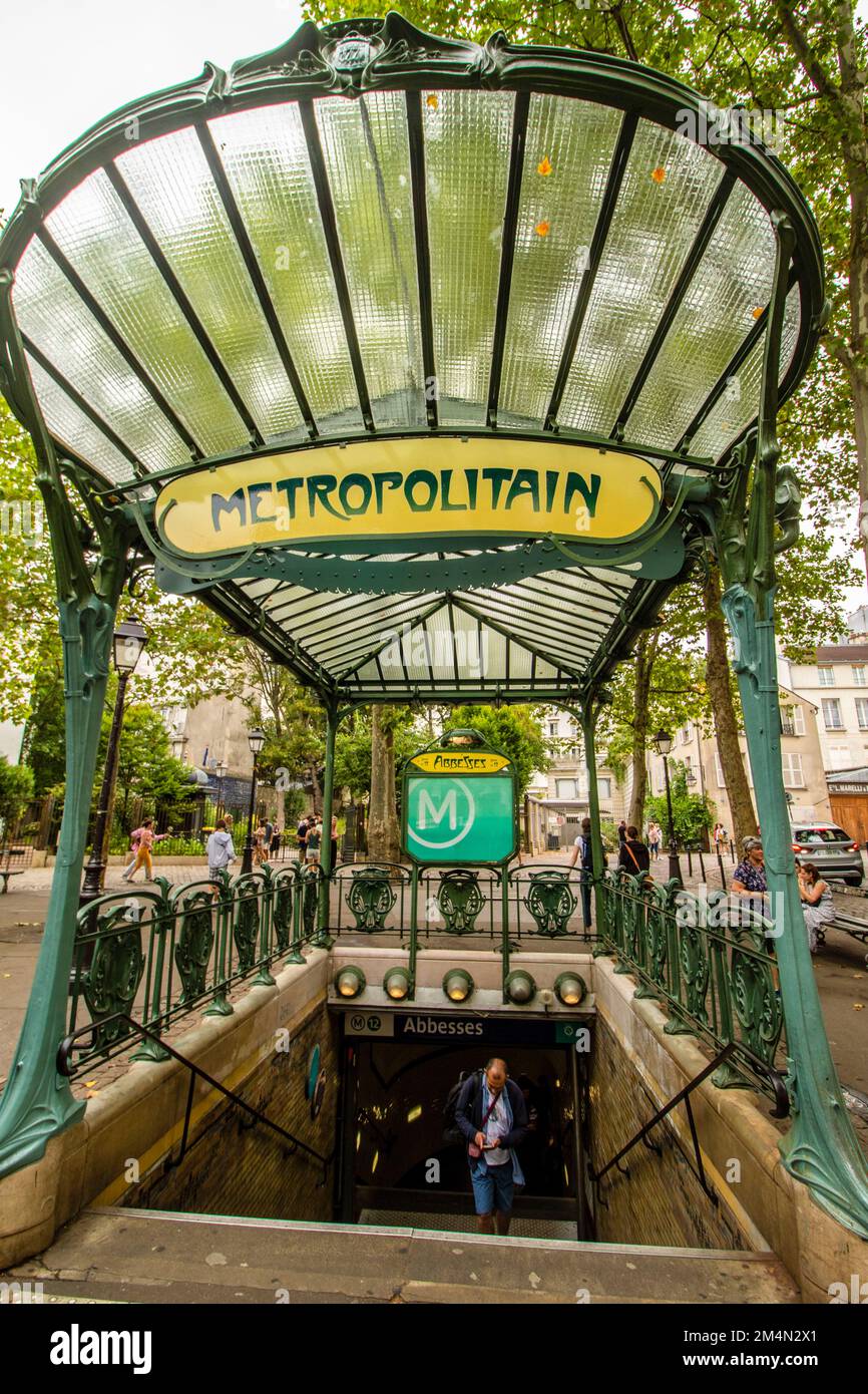 Stunningly beautiful Abbesses, metro station in Paris, France Stock ...