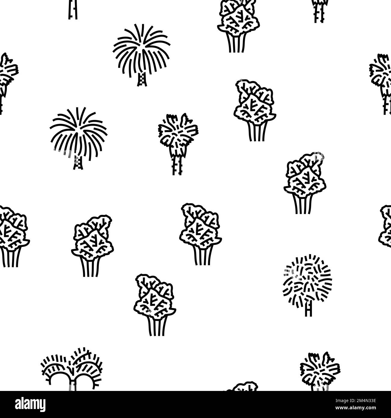 palm oil tree leaf plant vector seamless pattern Stock Vector Image ...