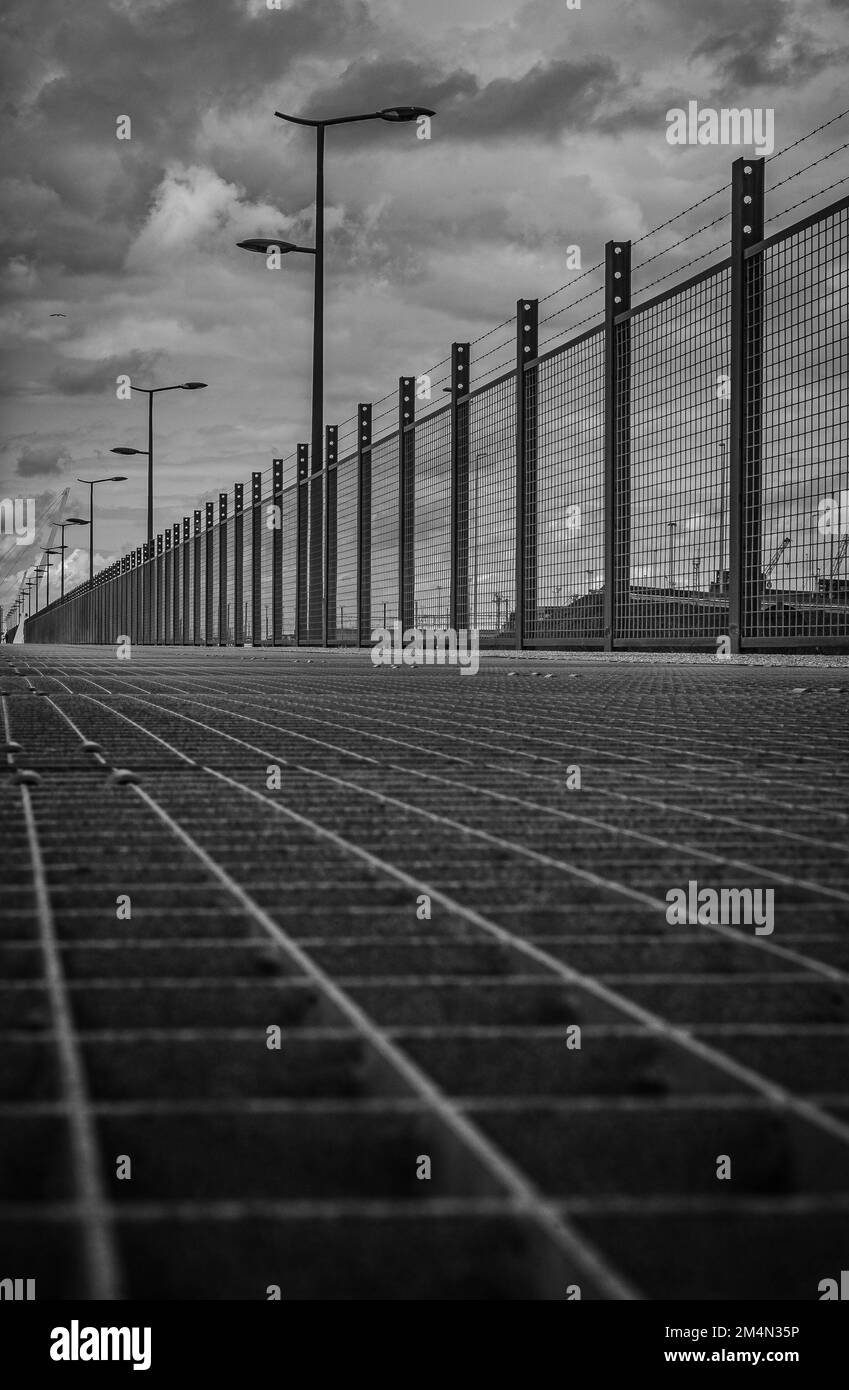 Vertical pedestrian bridge Black and White Stock Photos & Images - Alamy