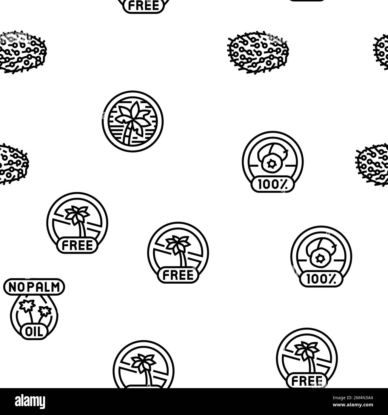 palm oil tree leaf plant vector seamless pattern Stock Vector Image ...