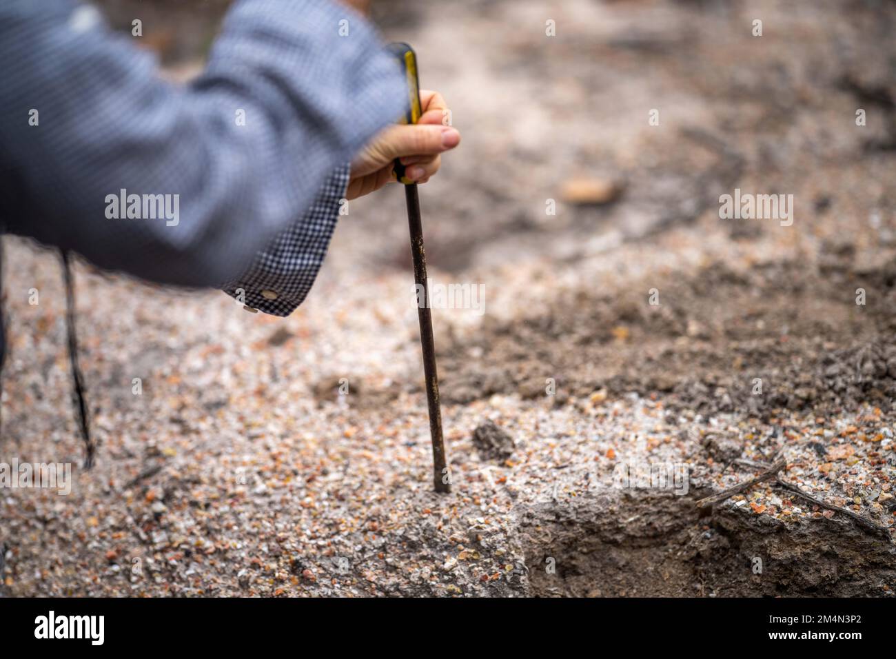 prospecting for gems and panning for gold in the bush in australia in ...