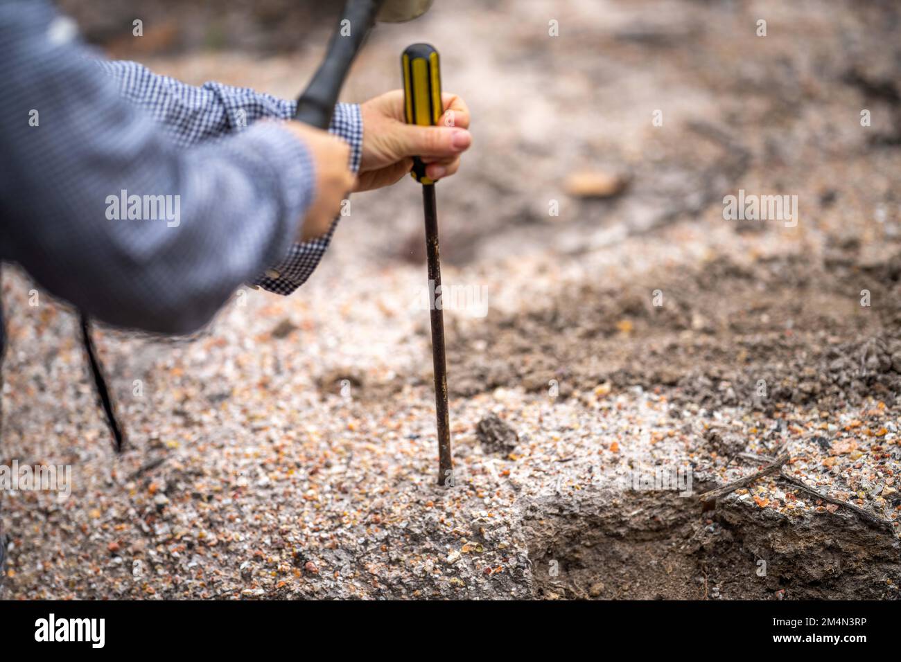 prospecting for gems and panning for gold in the bush in australia in ...