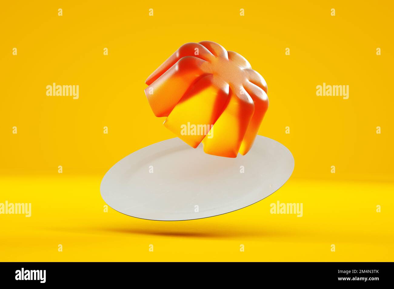 red jelly pudding in air, 3d render Stock Photo - Alamy