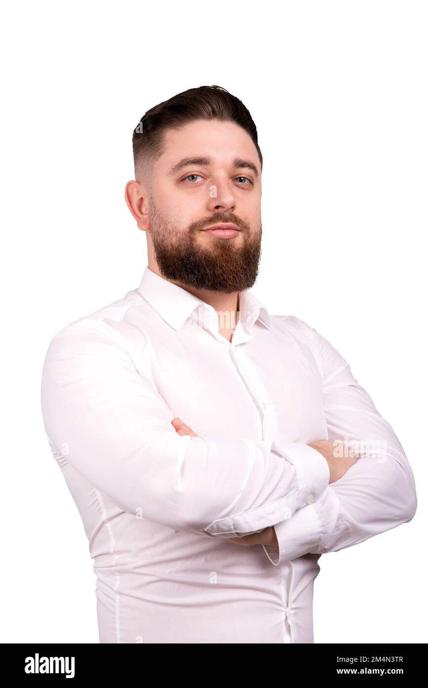 bearded man portrait isolated on white background Stock Photo - Alamy