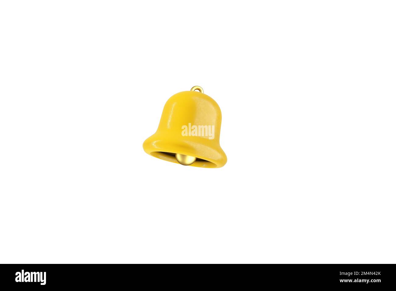 yellow notification bell isolated on white, 3d render Stock Photo - Alamy