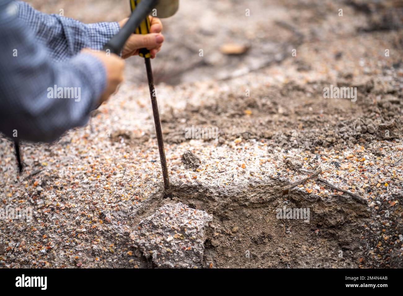 prospecting for gems and panning for gold in the bush in australia in ...