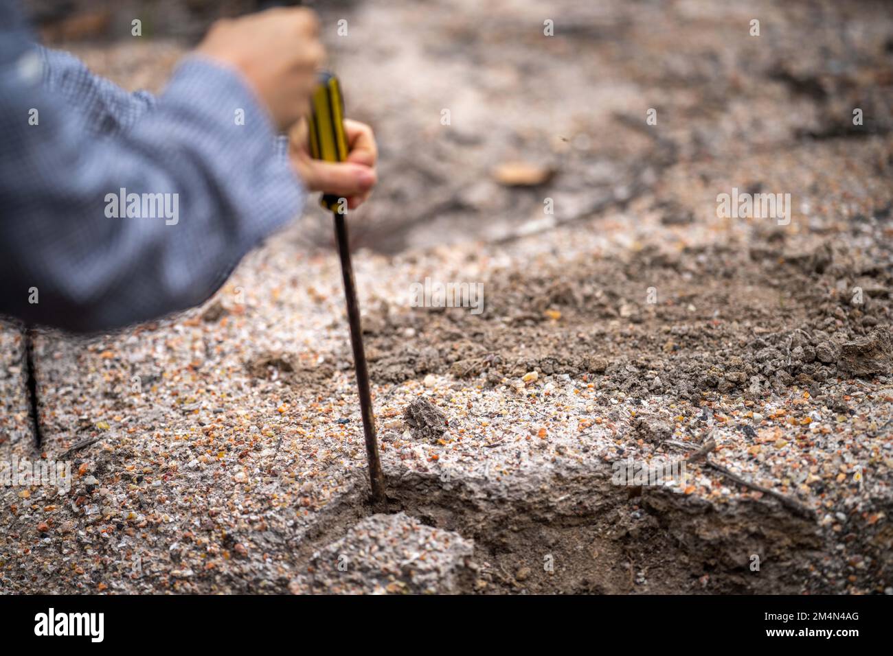 prospecting for gems and panning for gold in the bush in australia in ...