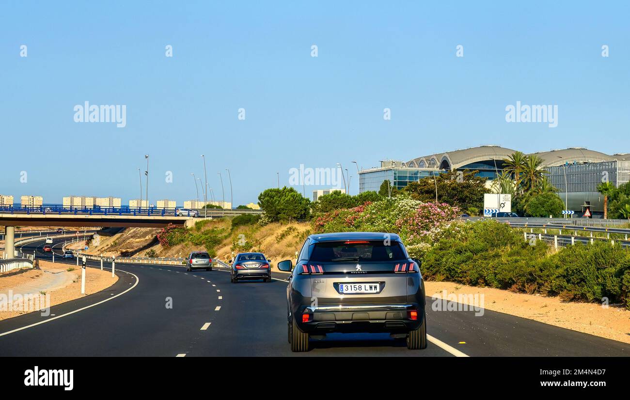Tourist point of view of a Spanish road leading from Alicante city to ...