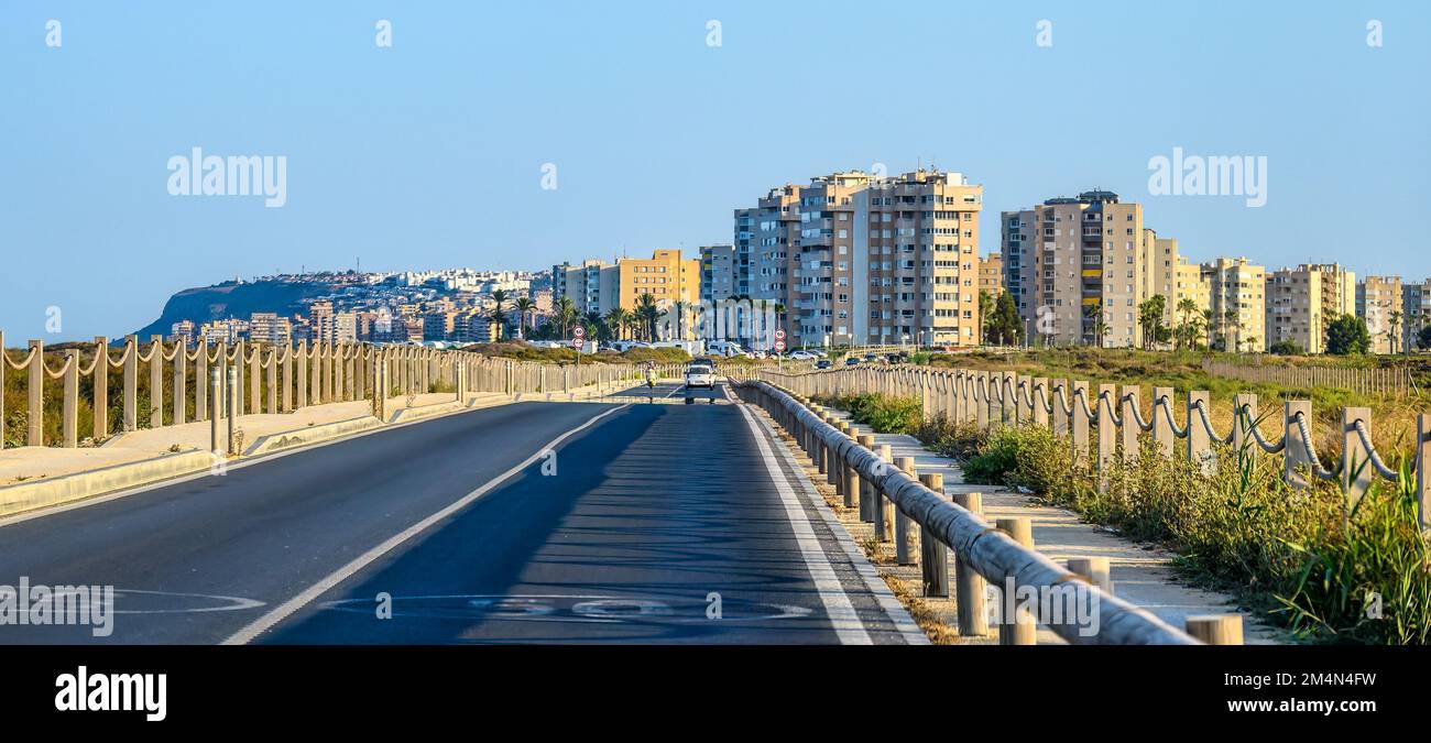 Tourist point of view of a Spanish road leading from Alicante city to ...