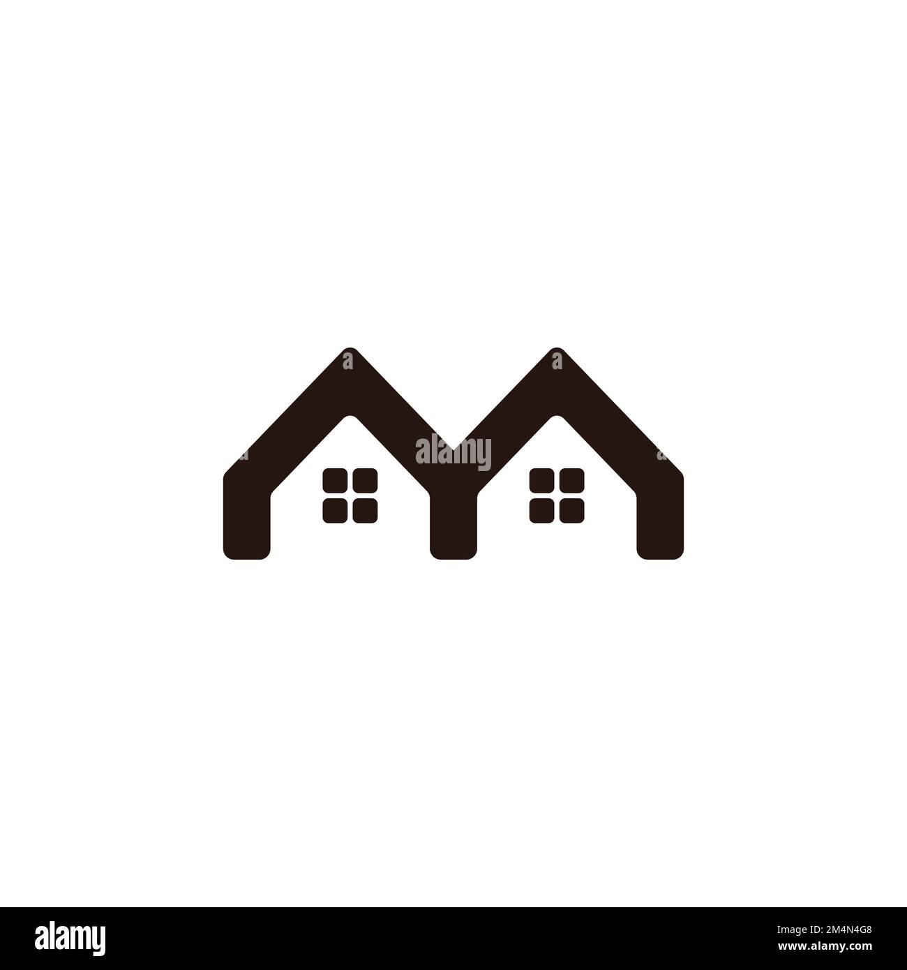 letter m home flat monogram logo vector Stock Vector Image & Art - Alamy