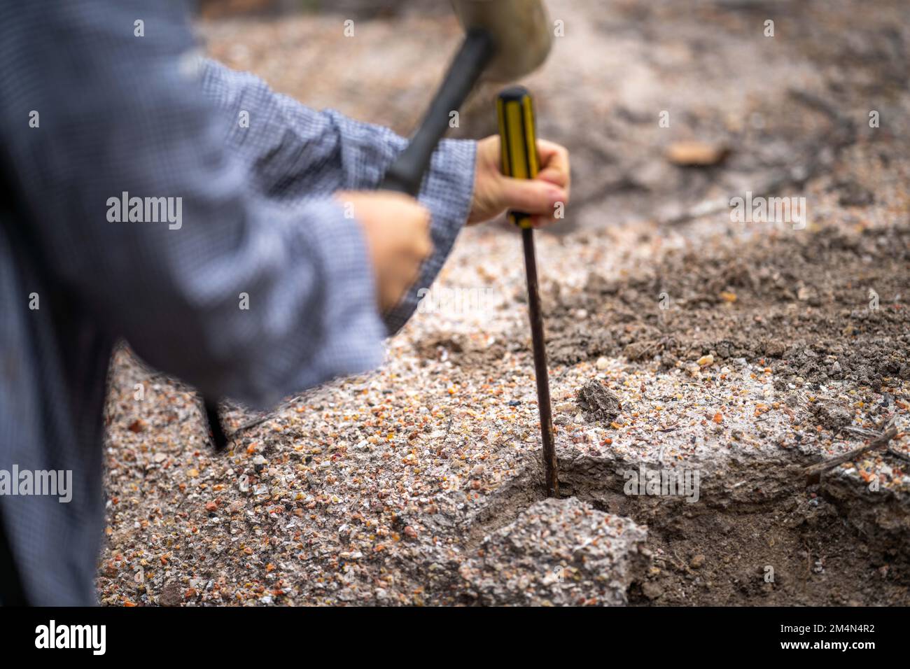 prospecting for gems and panning for gold in the bush in australia in ...