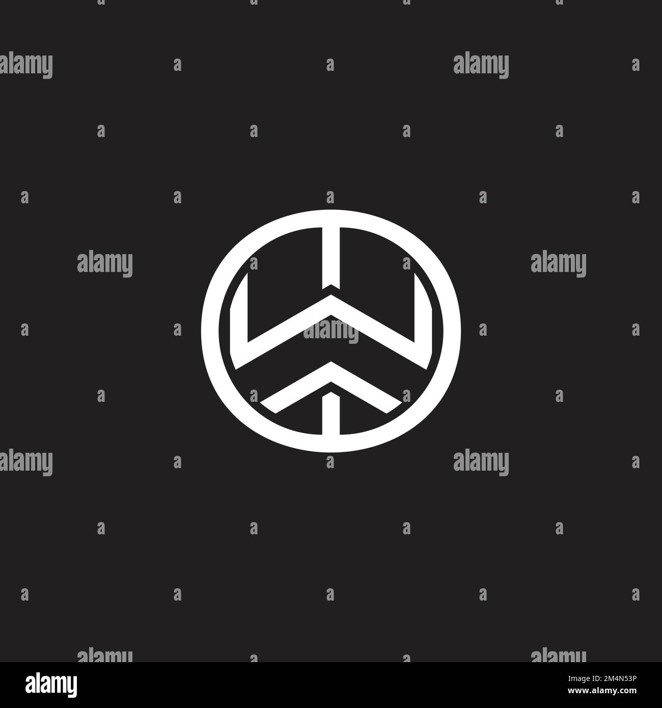letter wo simple geometric round logo vector Stock Vector Image & Art ...