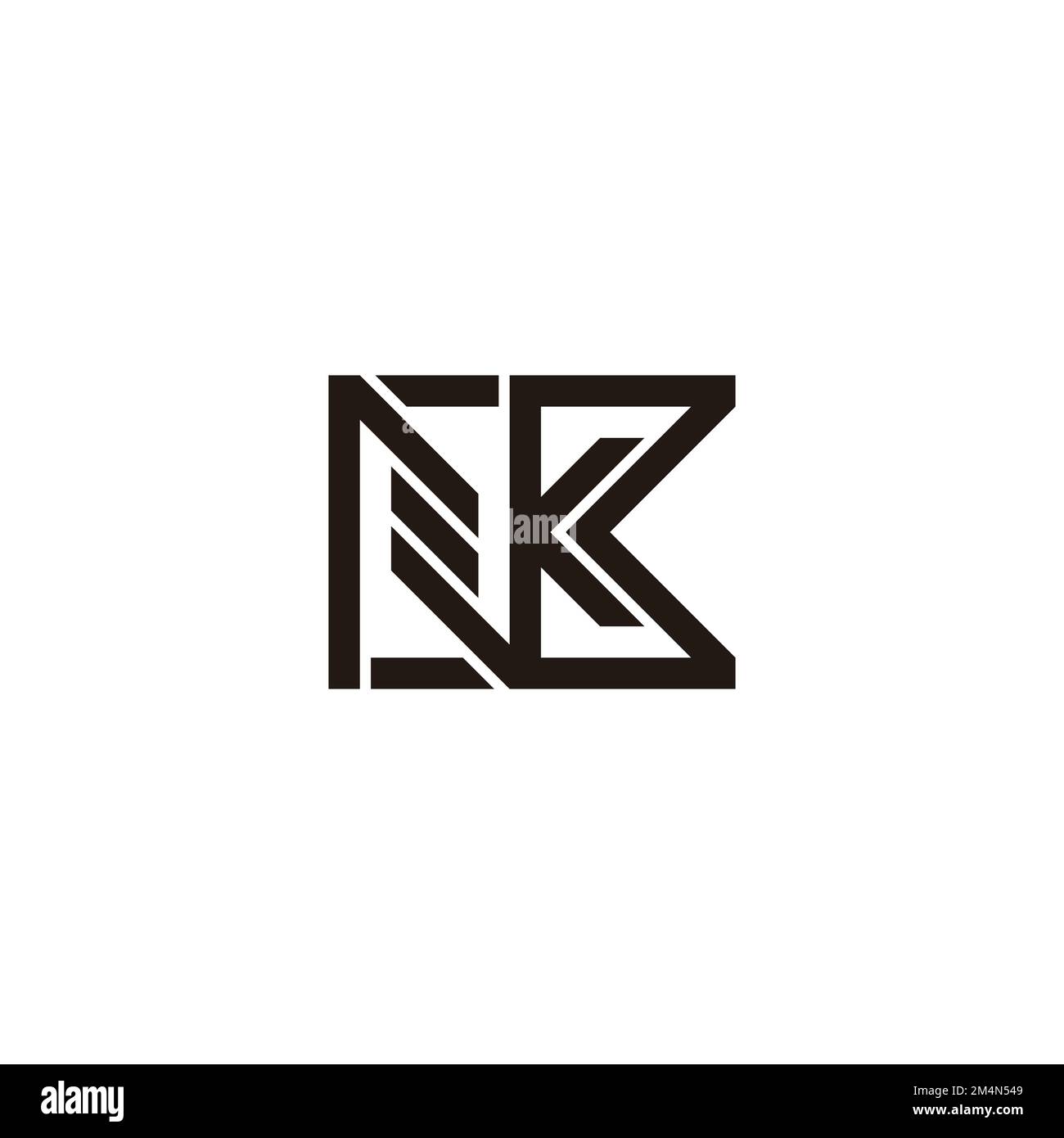 letter nk simple geometric mosaic line logo vector Stock Vector Image ...