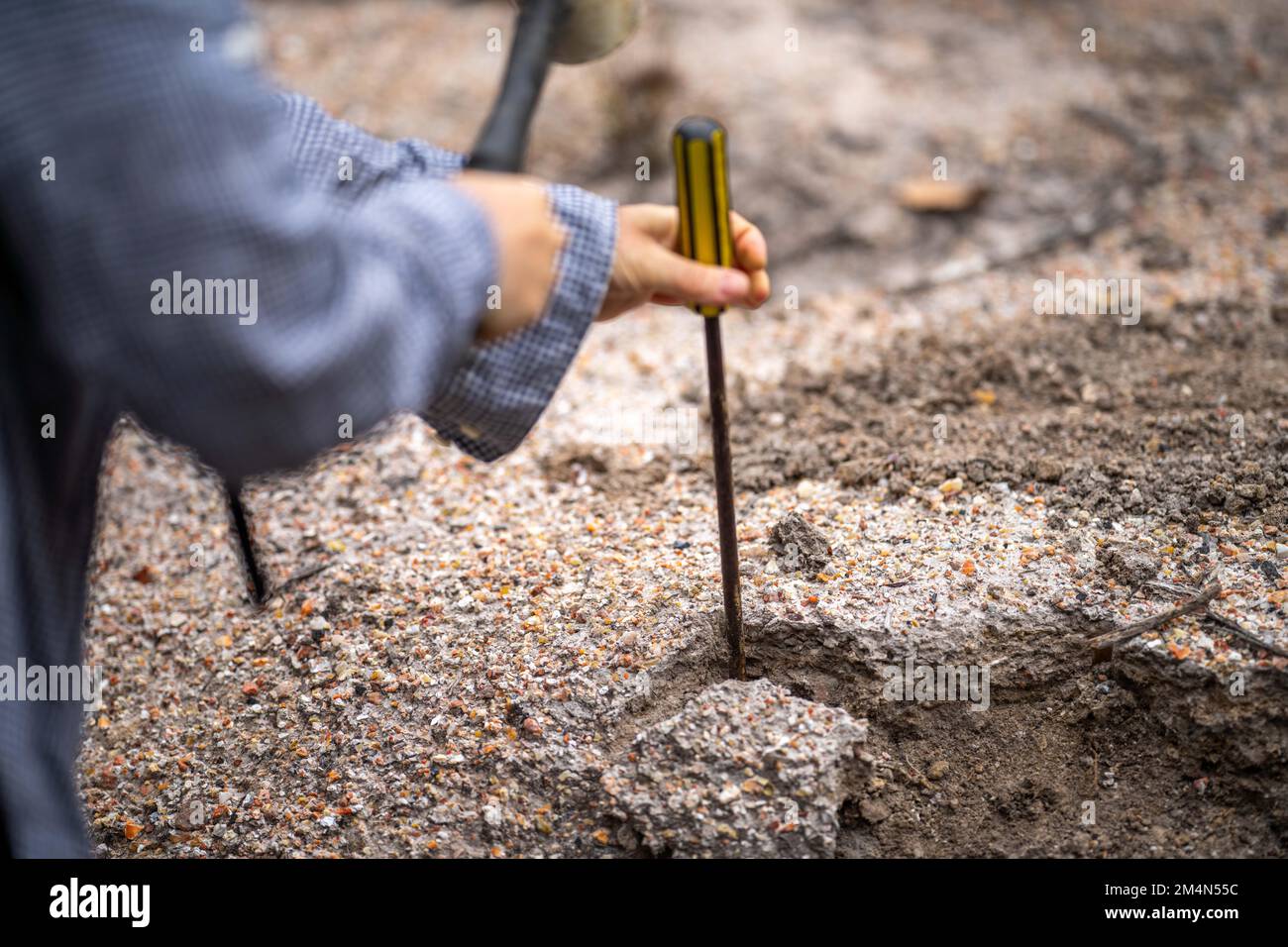 prospecting for gems and panning for gold in the bush in australia in ...