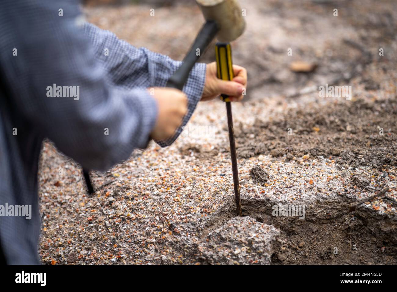 prospecting for gems and panning for gold in the bush in australia in ...