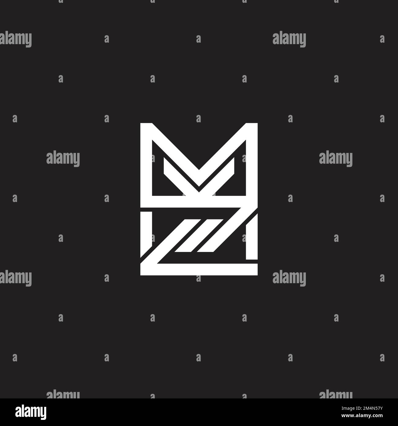 letter mz simple geometric mosaic line logo vector Stock Vector Image ...
