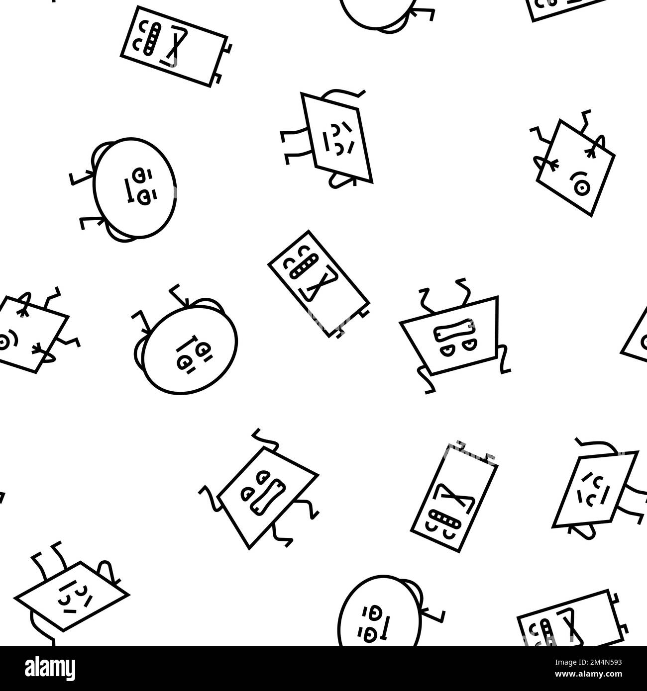 geometric shape character vector seamless pattern Stock Vector Image ...