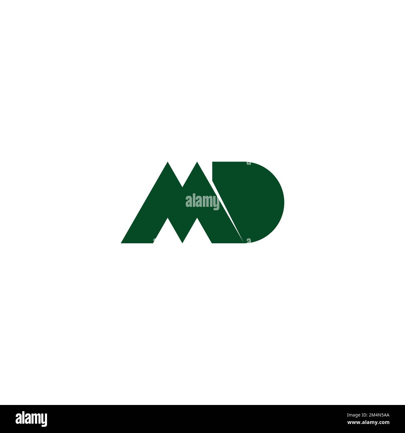 letter md green 3d flat geometric simple logo vector Stock Vector Image ...