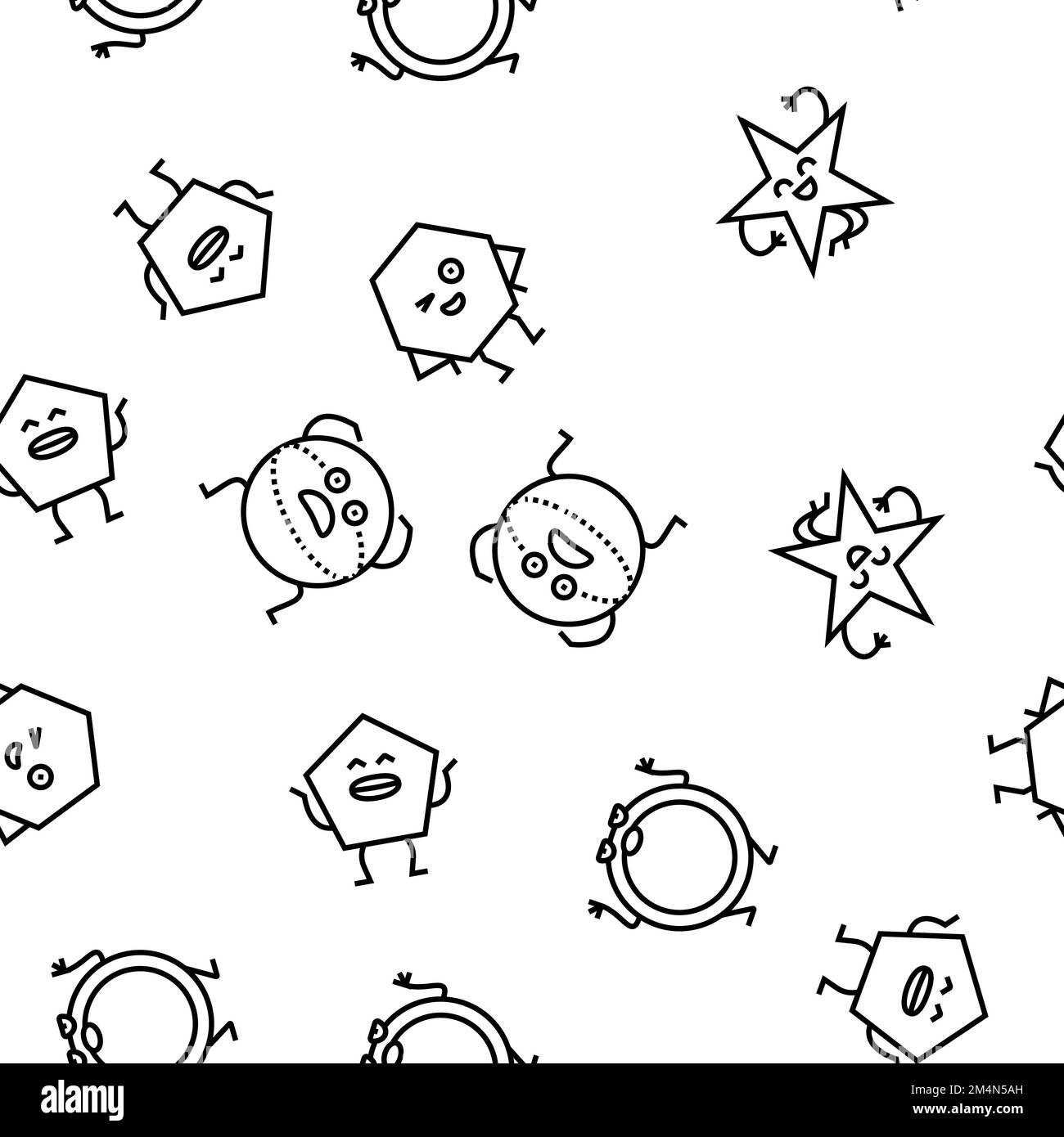 geometric shape character vector seamless pattern Stock Vector Image ...