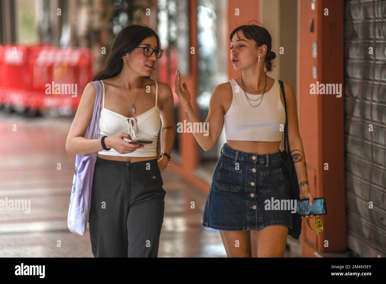 Italian young women in Via San Felice, Bologna, Italy Stock Photo - Alamy