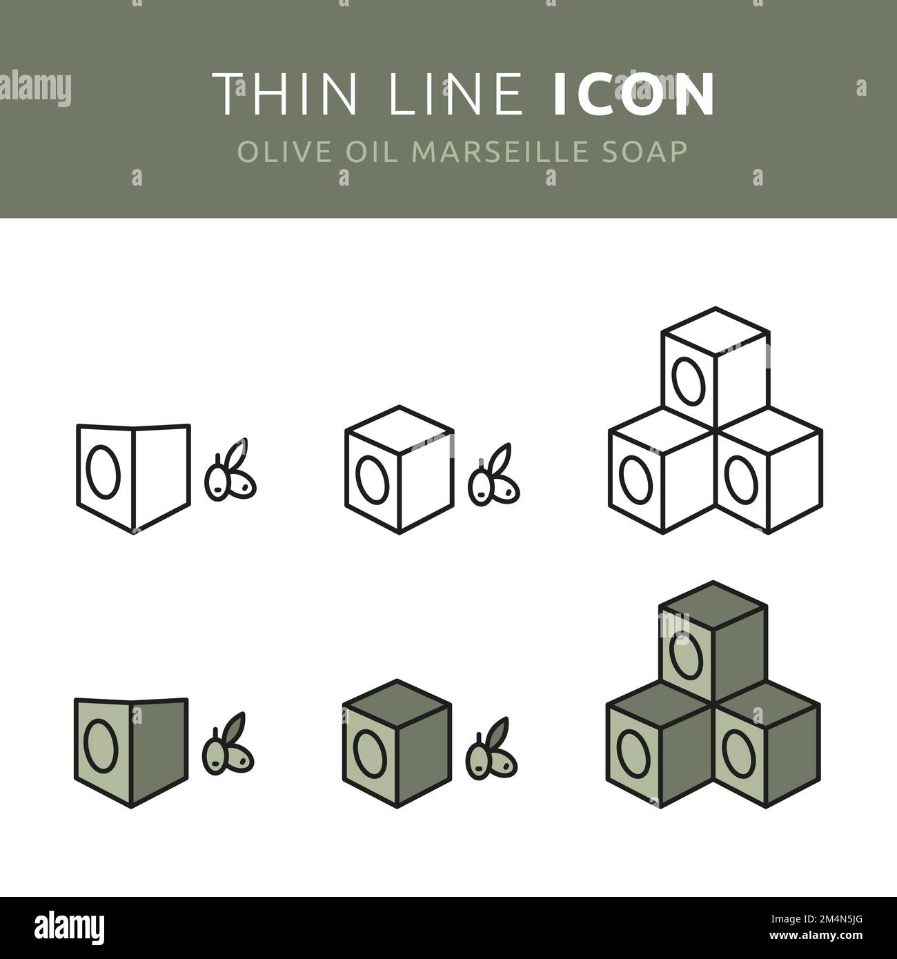 6 Marseille soap icons designed in 3d line art style can be used for ...