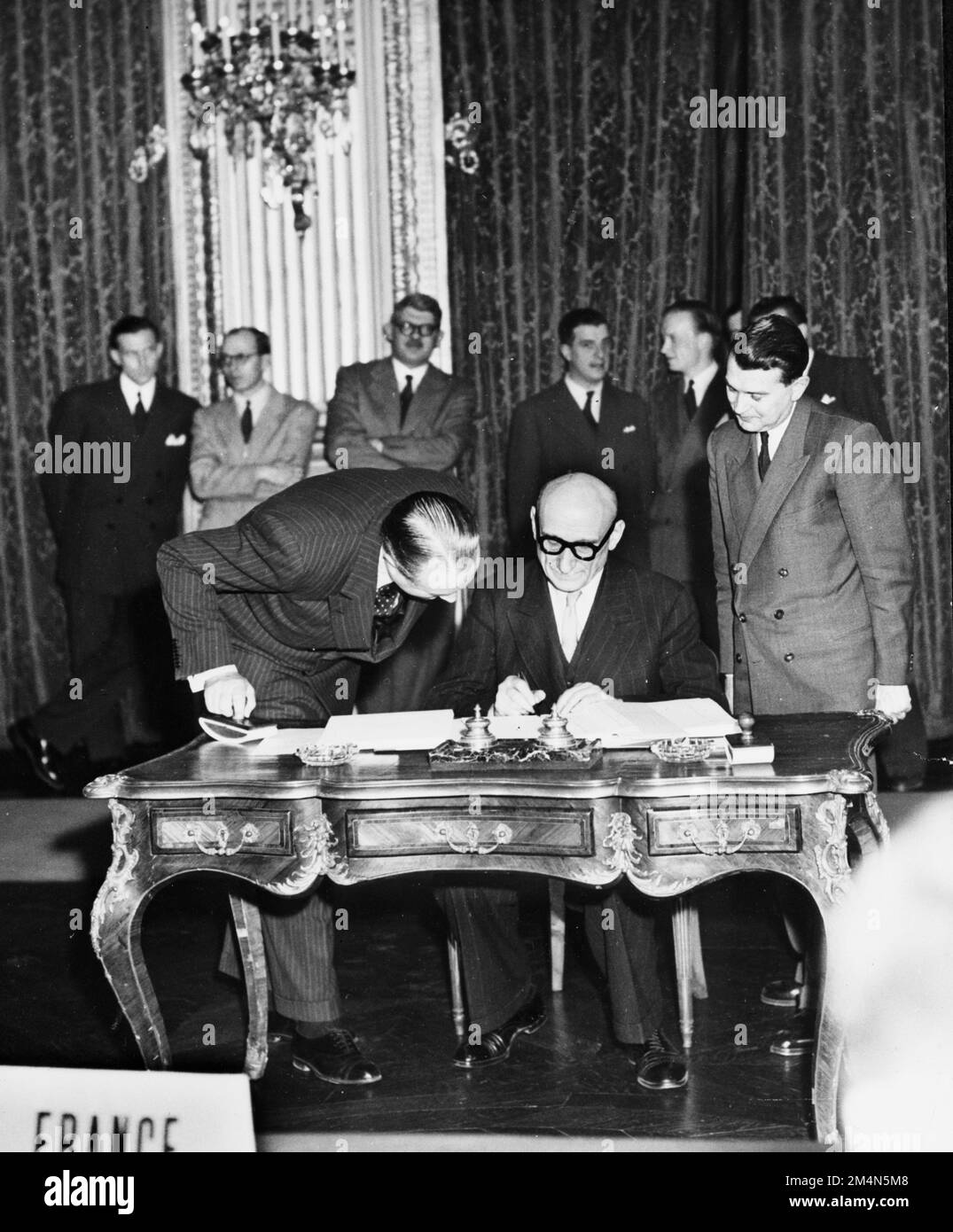 Schuman Plan Treaty Signed. Photographs of Marshall Plan Programs ...