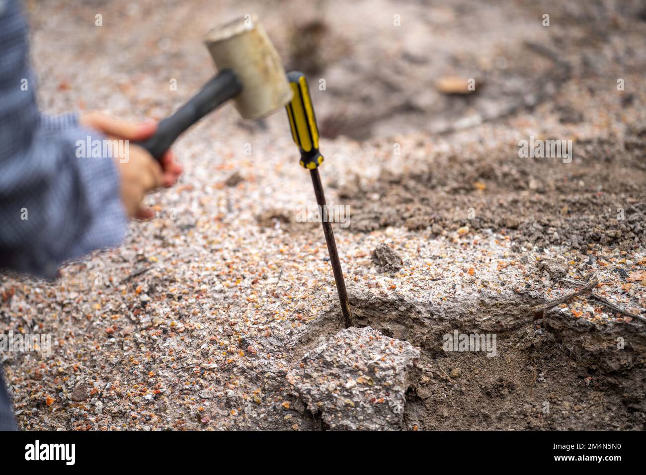 prospecting for gems and panning for gold in the bush in australia in ...