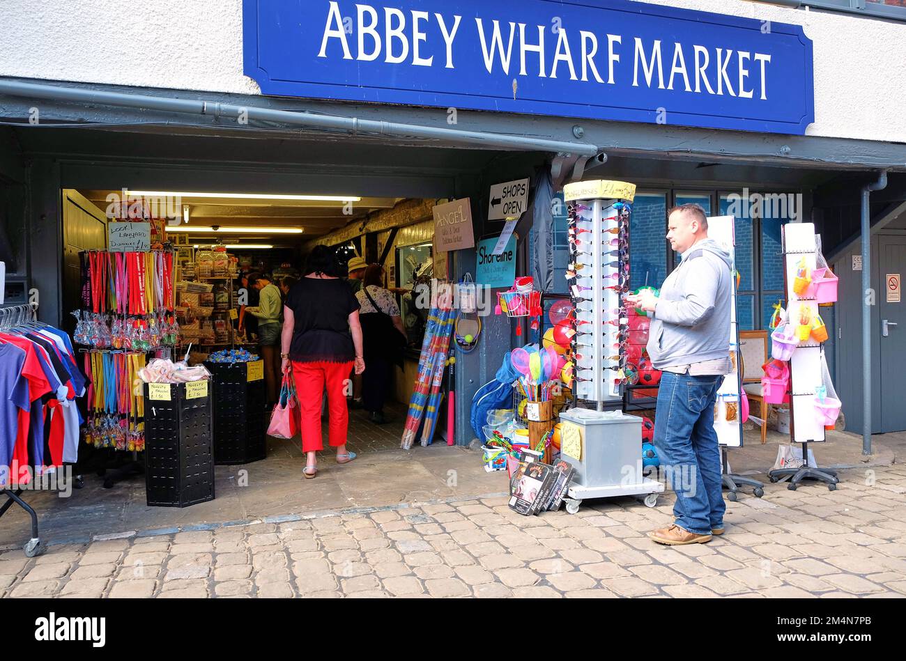 Crowded market place in Whitby, Yorkshire, UK Stock Photo - Alamy