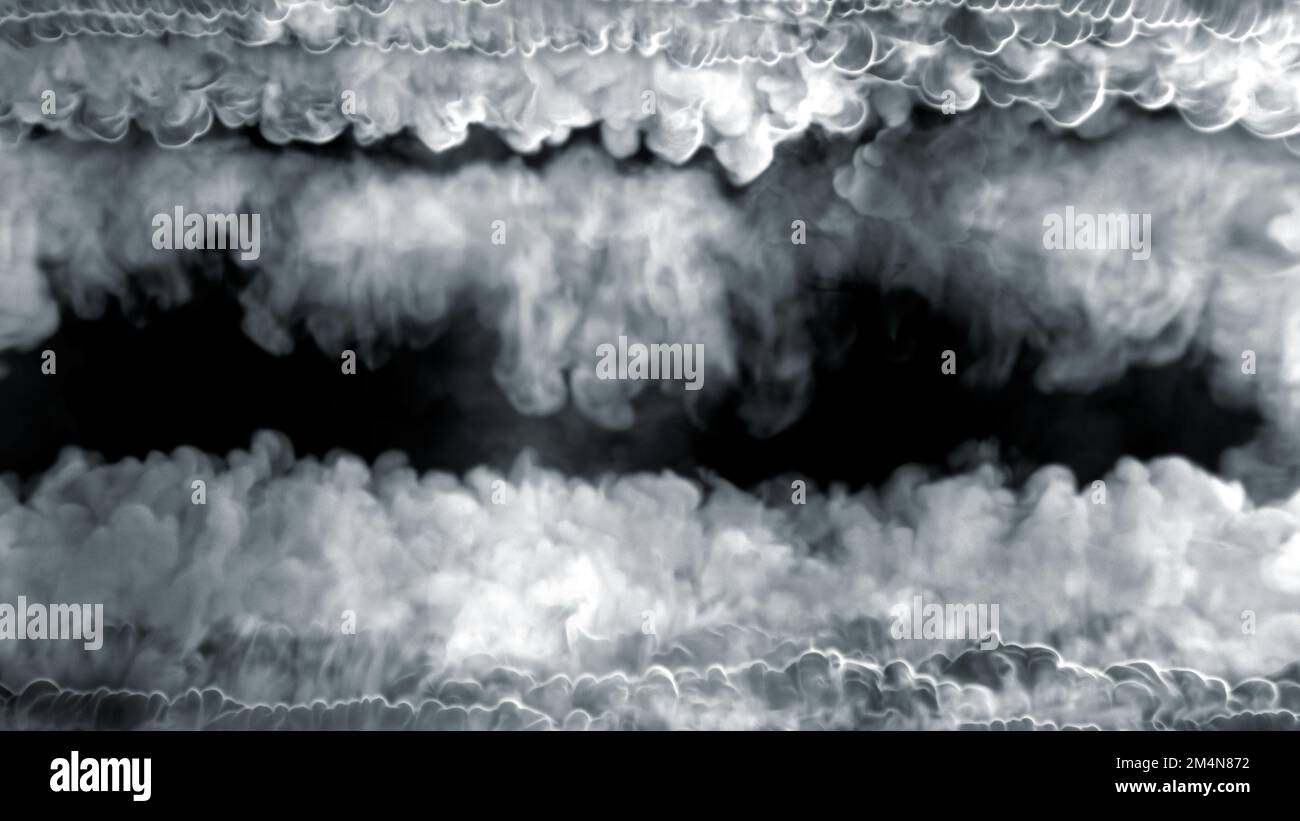 Top - bottom content frame of thick smoke, isolated - object 3D ...