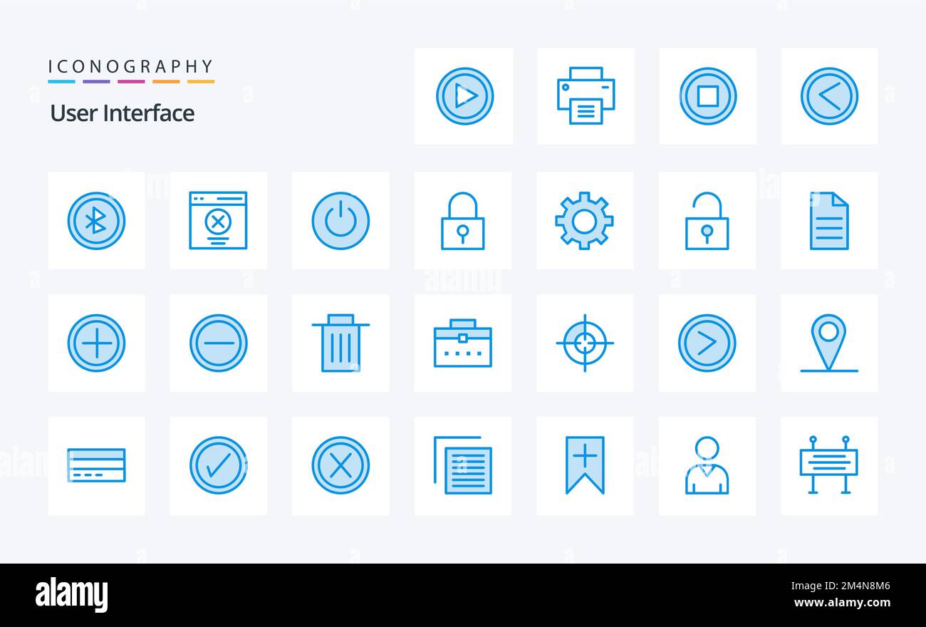 25 User Interface Blue icon pack Stock Vector Image & Art - Alamy