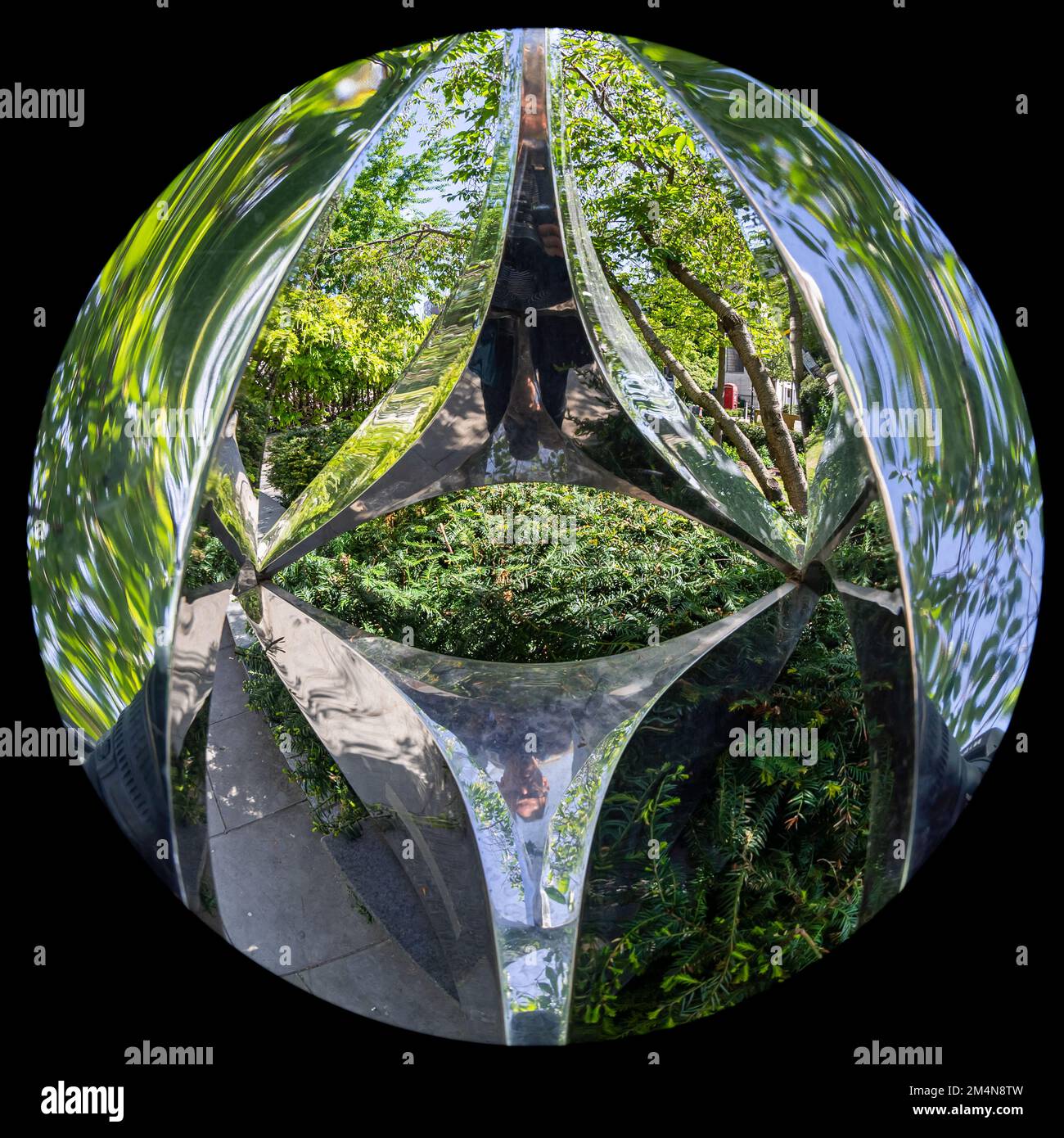Steel Sphere sculpture - St Paul's Cathedral - City of London Stock ...