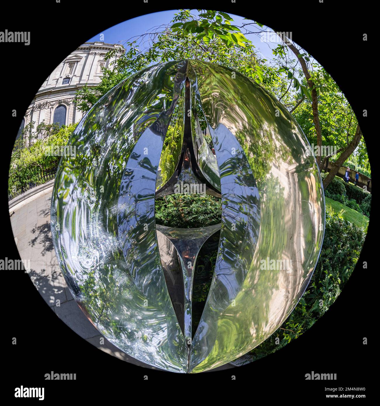 Steel Sphere sculpture - St Paul's Cathedral - City of London Stock ...