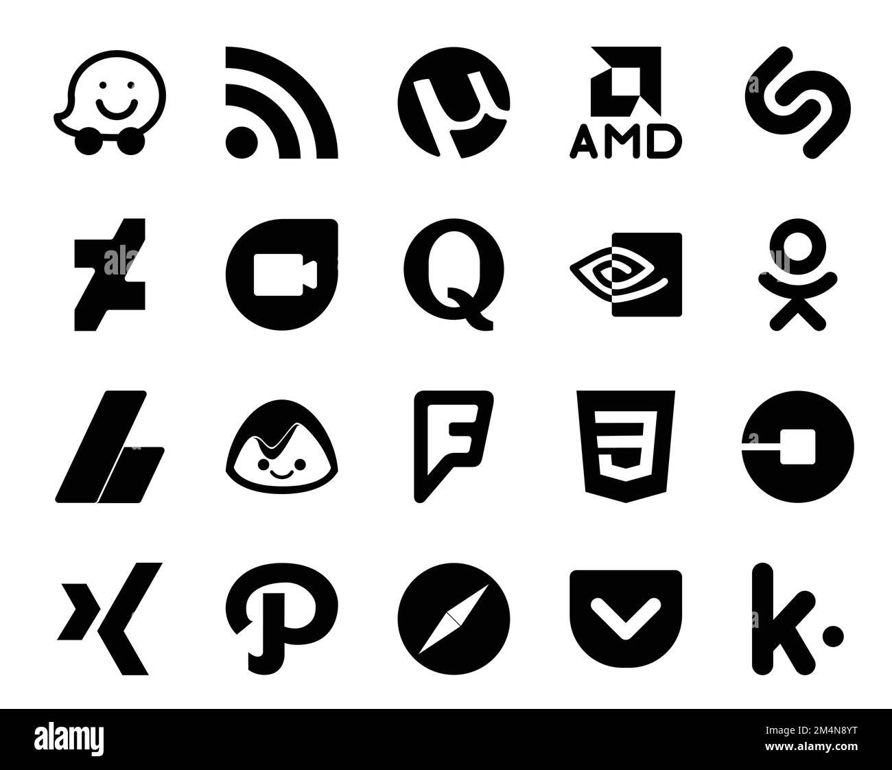 Foursquare logo Black and White Stock Photos & Images - Alamy
