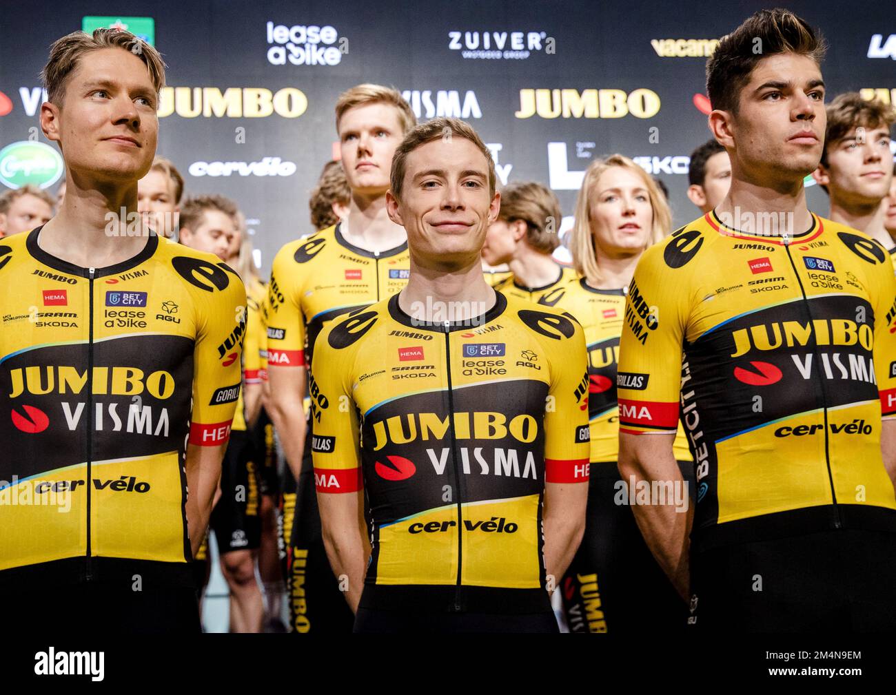 AMSTERDAM - Wilco Kelderman, Jonas Vingegaard and Wout van Aert (VLNR ...