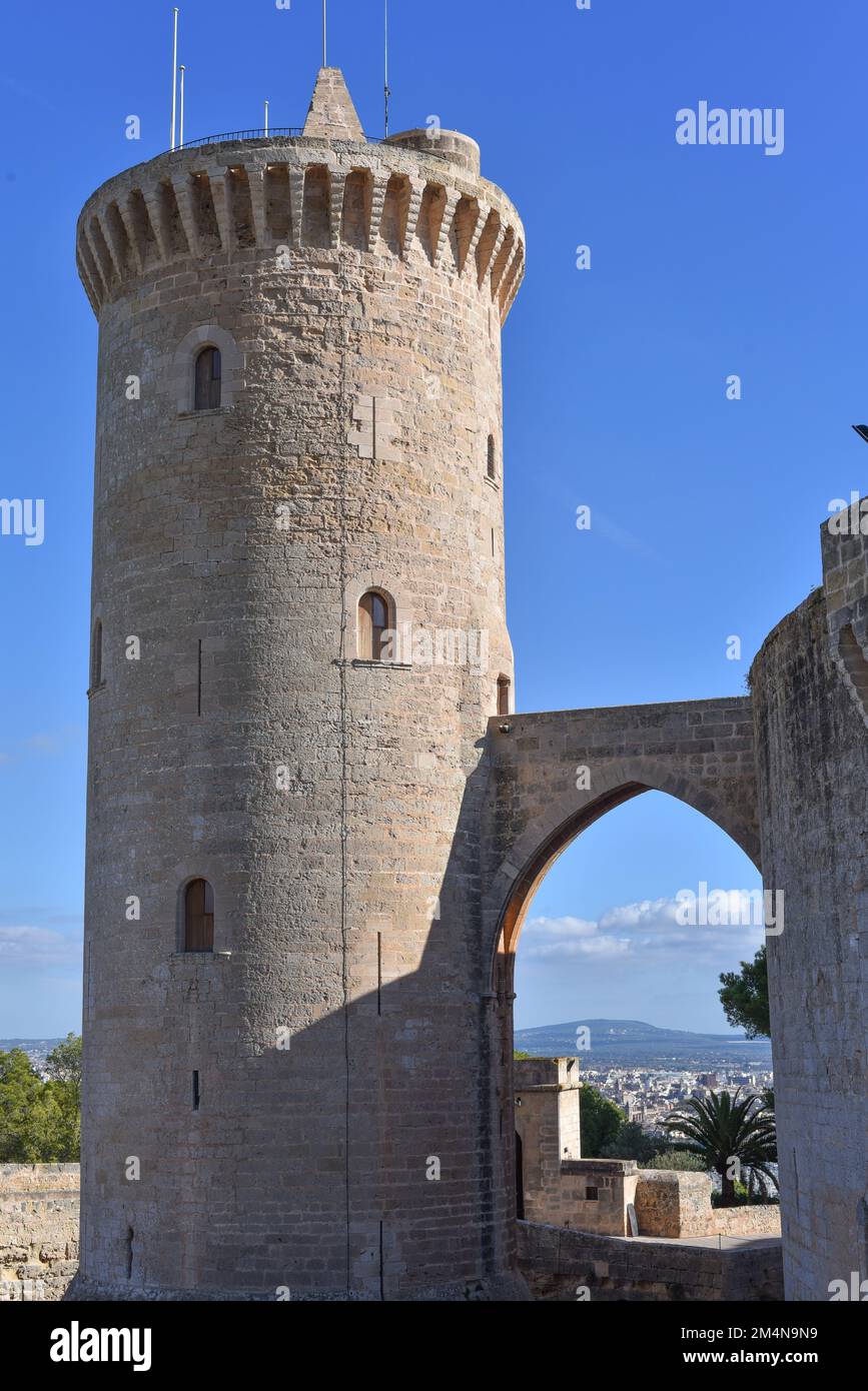 Palma, Spain - 8 November, 2022: Torre de Homenaje at the Castel de ...