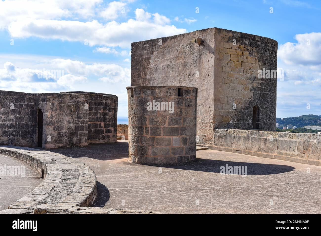 Palma, Spain - 8 November, 2022: Castel de Bellver, a circular castle ...