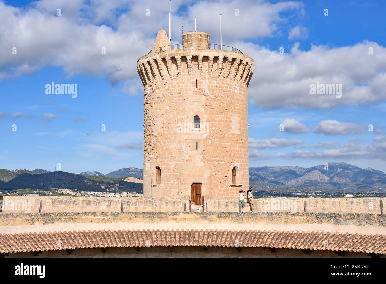 Palma, Spain - 8 November, 2022: Castel de Bellver, a circular castle ...