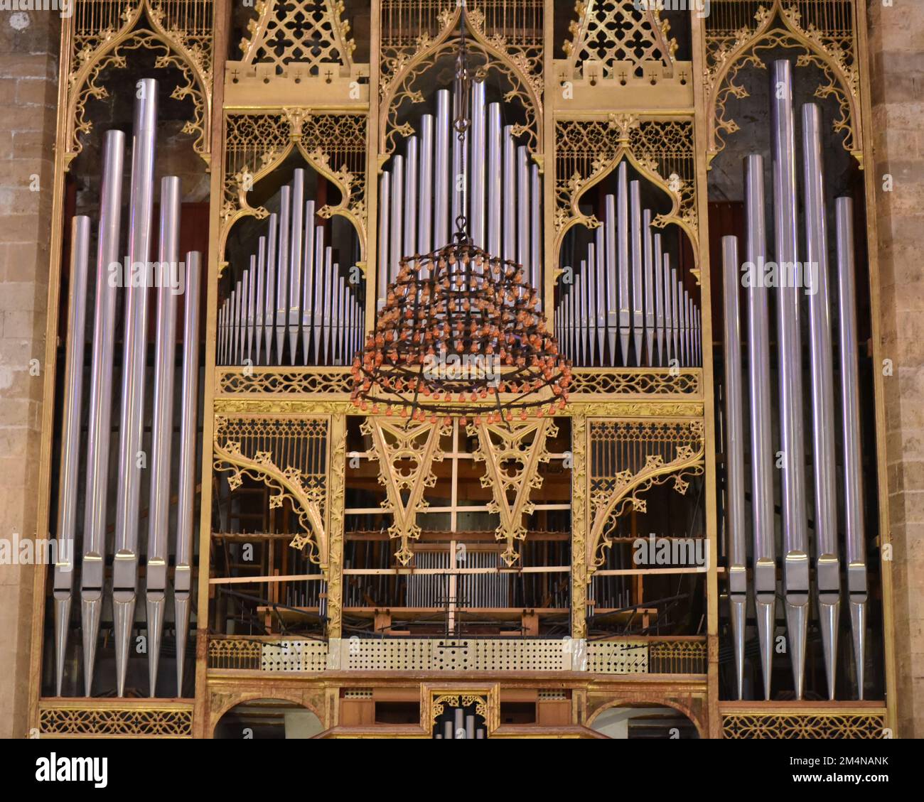 Palma de Mallorca, Spain - 10 Nov 2022: Pipe organ in the Palma Seo ...
