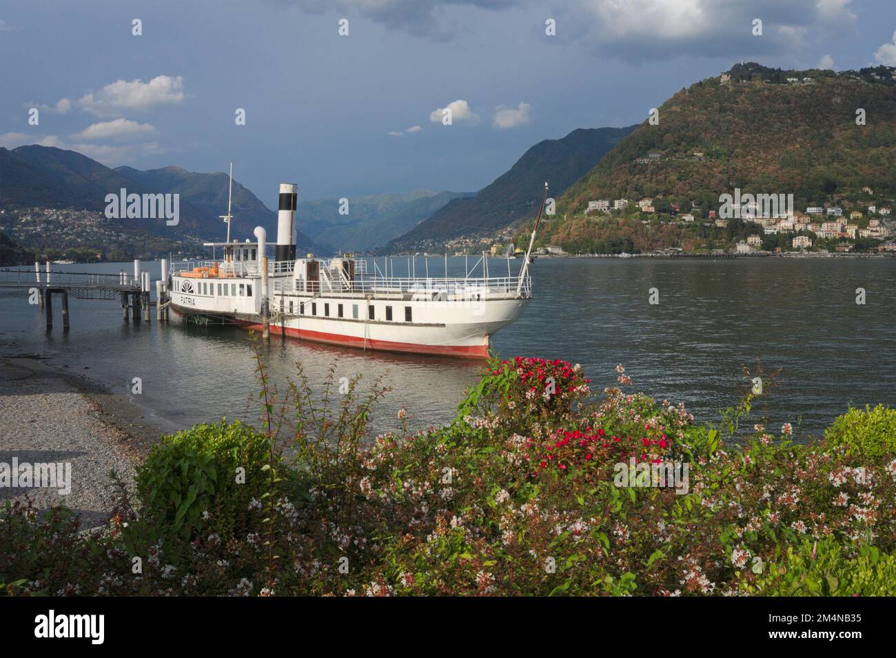 historic steamboat ferry, lake Como, Como, Italy Stock Photo - Alamy