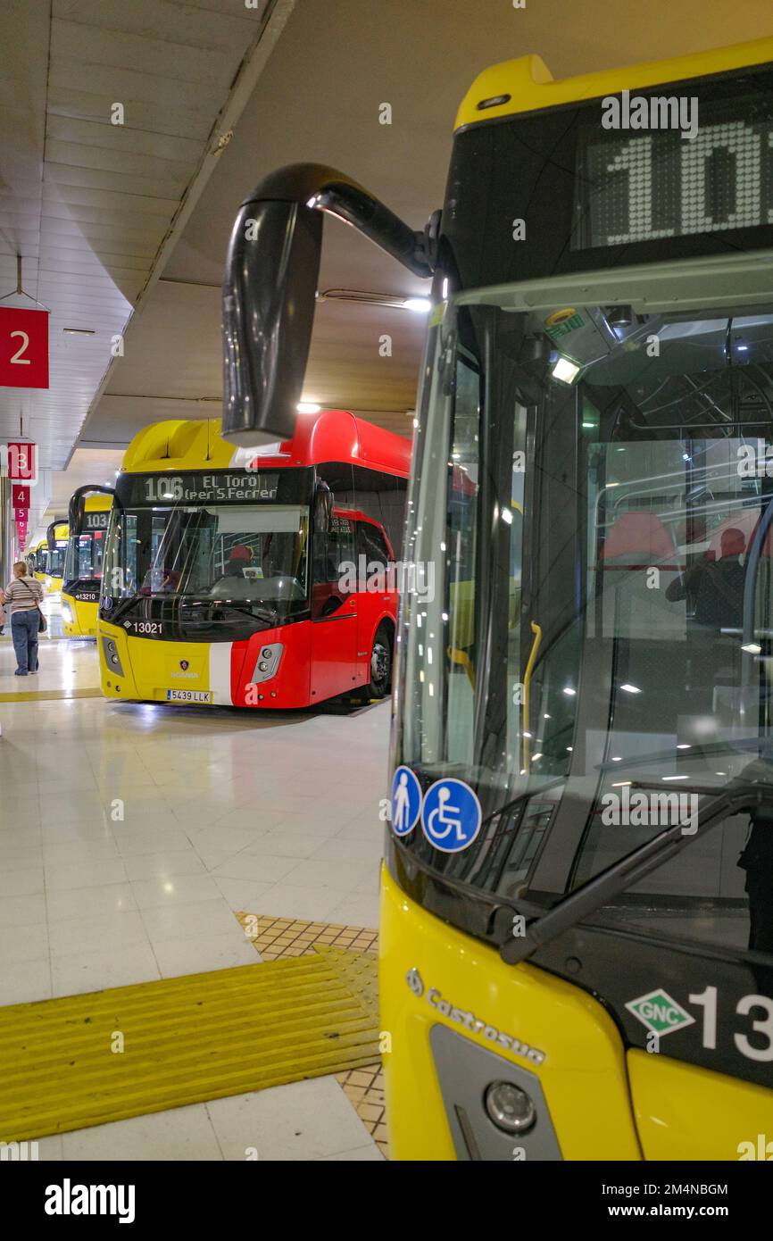 Palma de Mallorca, Spain - 12 Nov 2022: Buses lined up at Palma ...