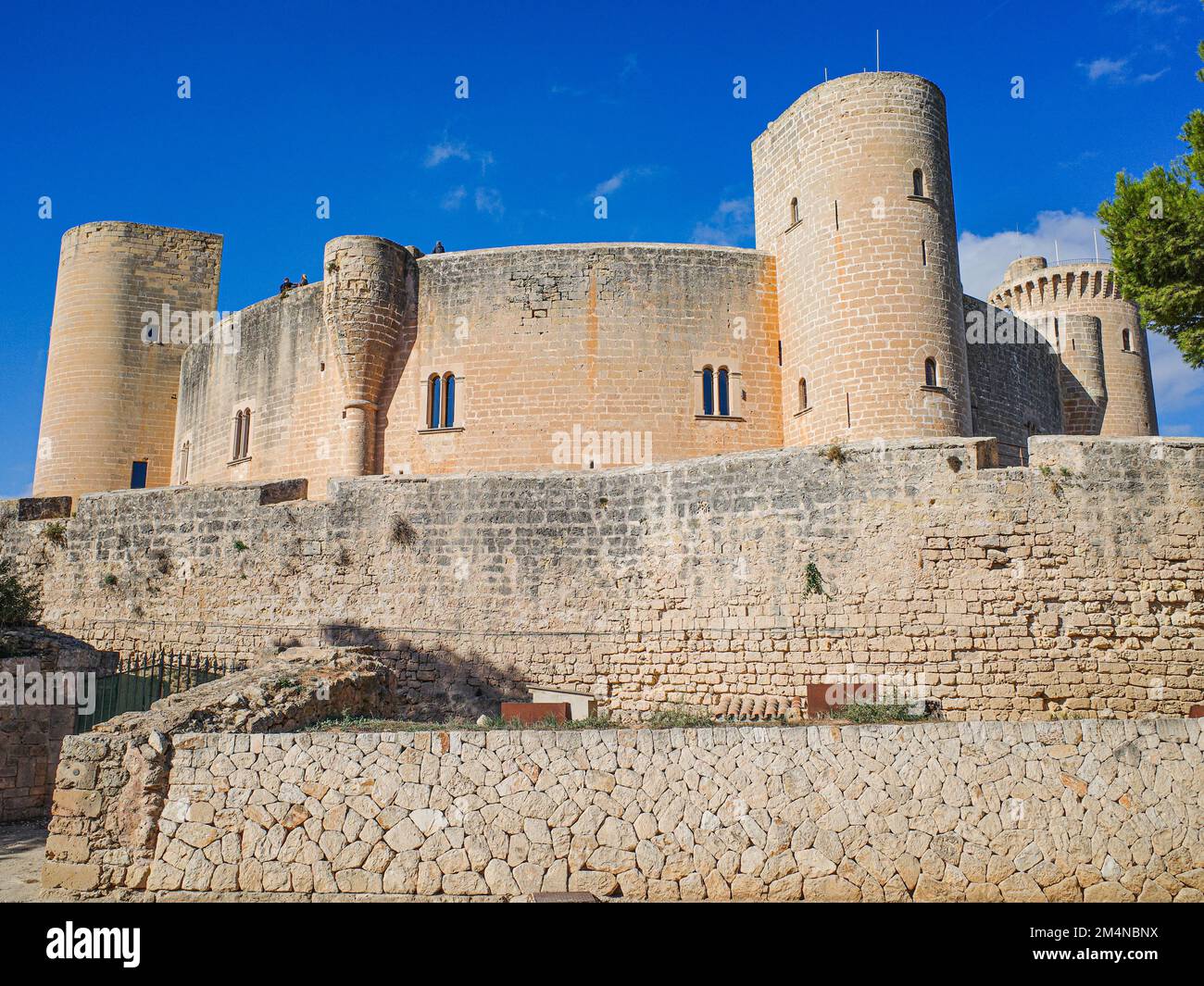 Palma, Spain - 8 November, 2022: Castel de Bellver, a circular castle ...