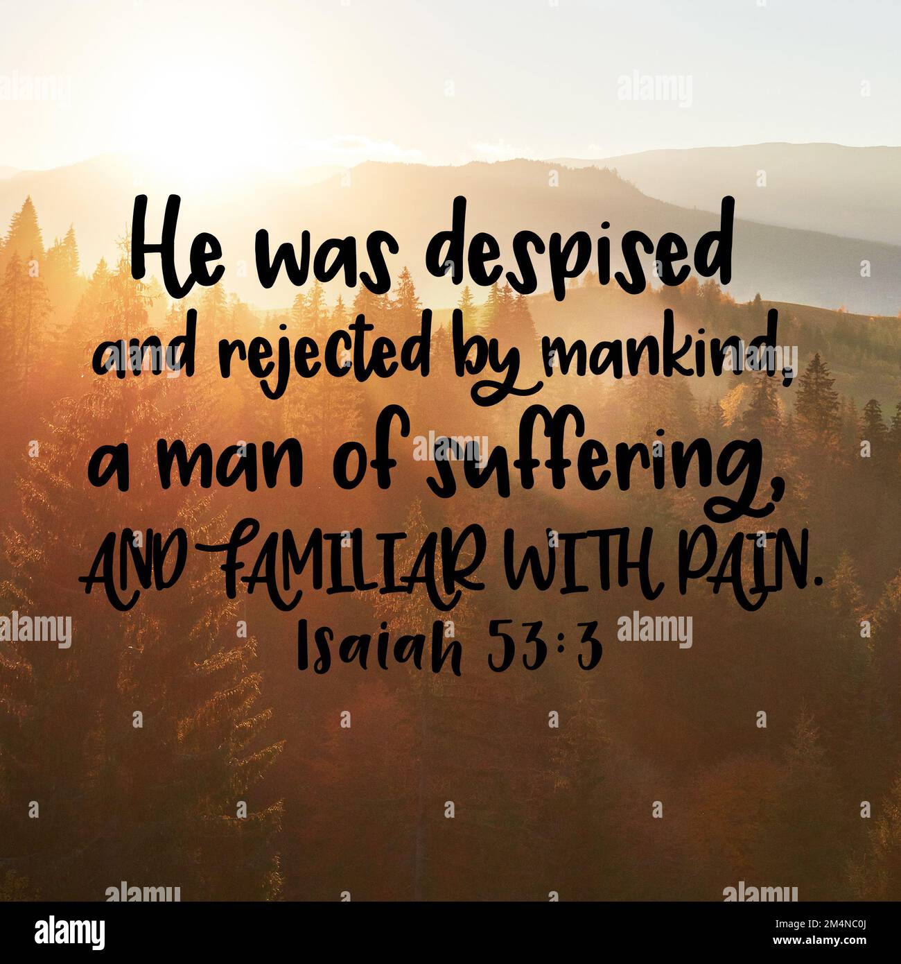 Isaiah 53:3 He was despised and rejected by mankind, a man of suffering ...