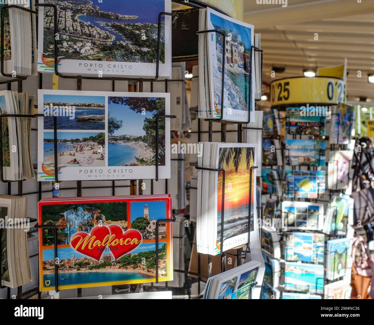 Porto Cristo, Mallorca, Spain - 9 Nov 2022: Postcards on sale at a ...