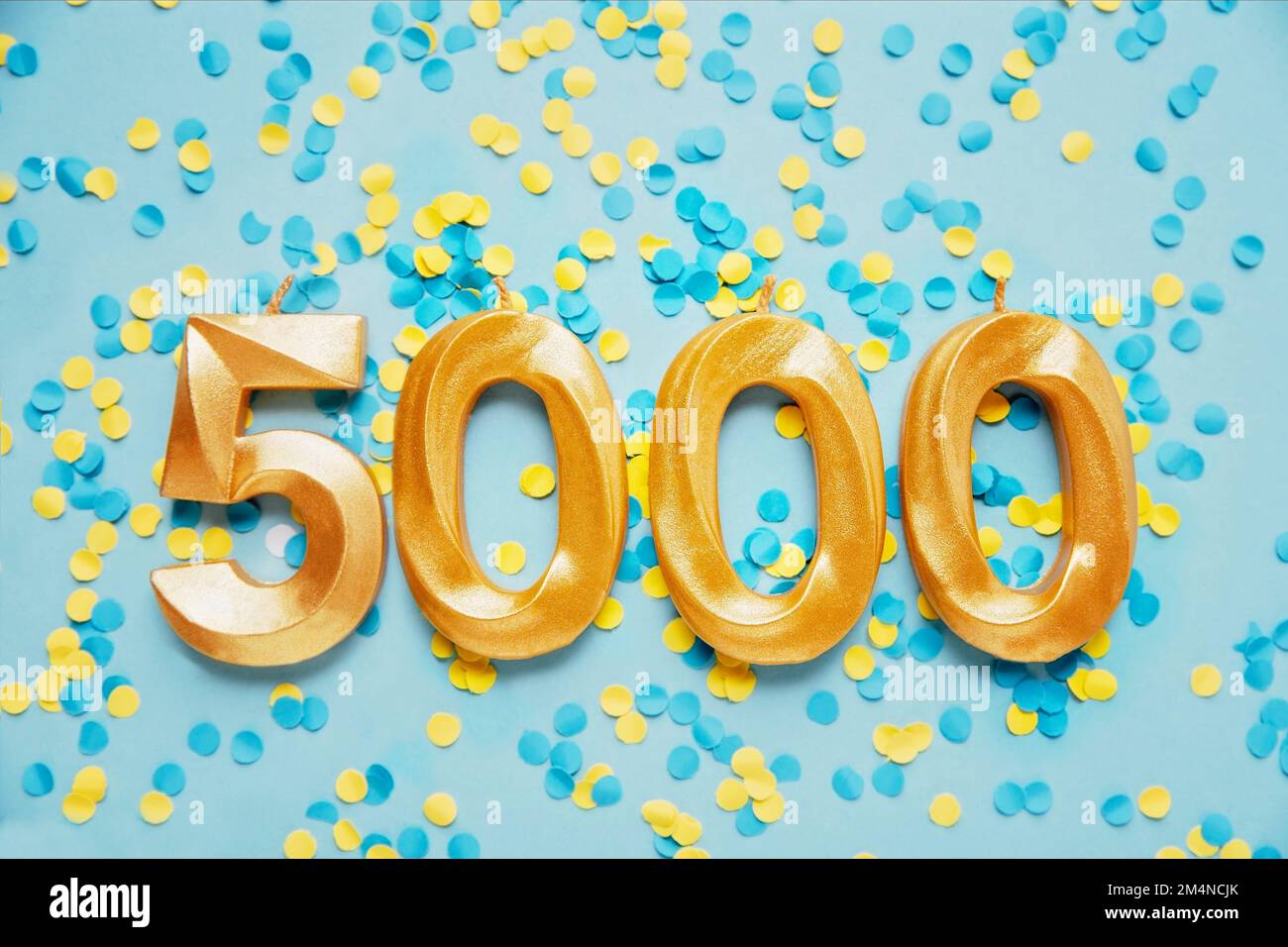 5000 followers card. Template for social networks, blogs. on yellow and ...