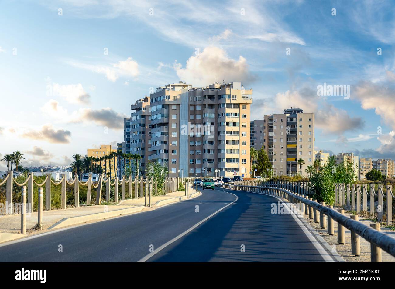 Tourist point of view of a Spanish road leading from Alicante city to ...