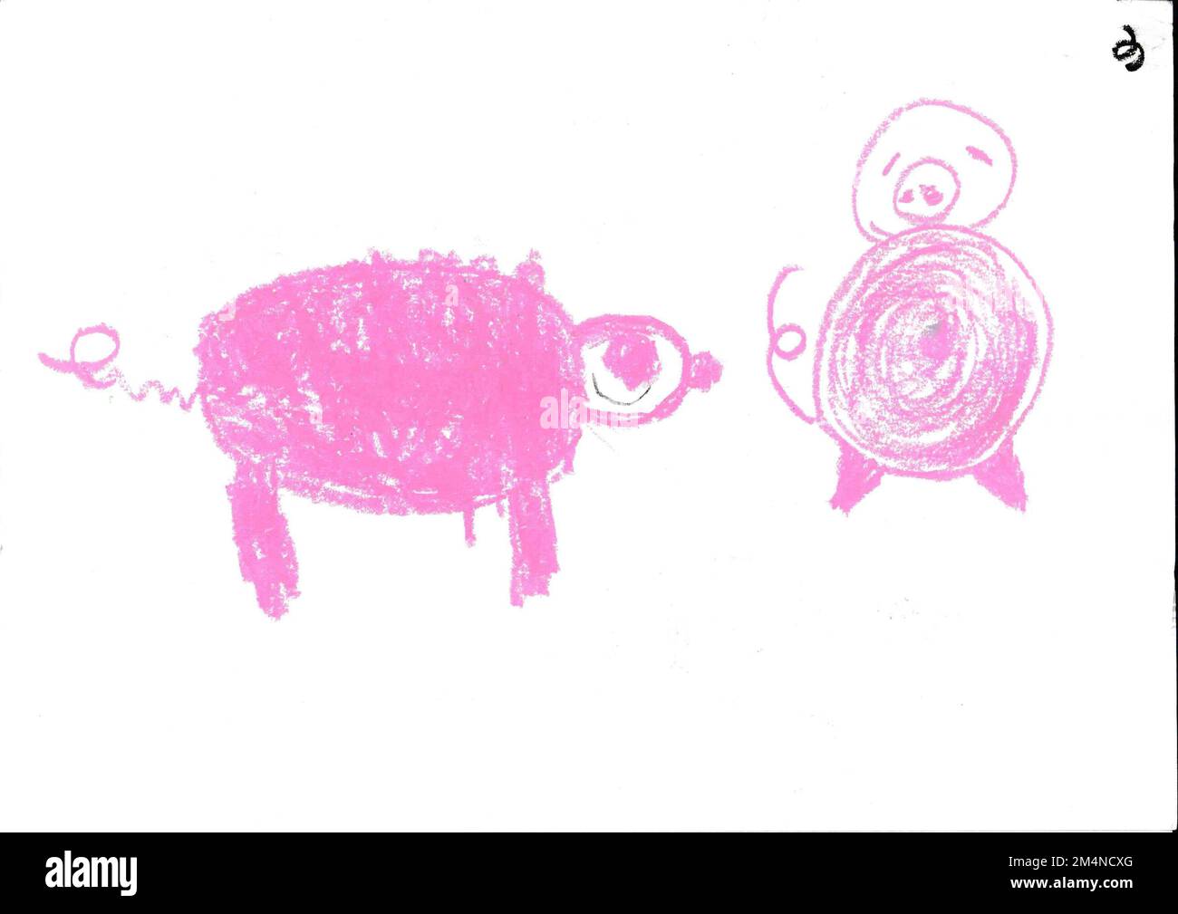 Pink pig, baby paintings Stock Photo - Alamy